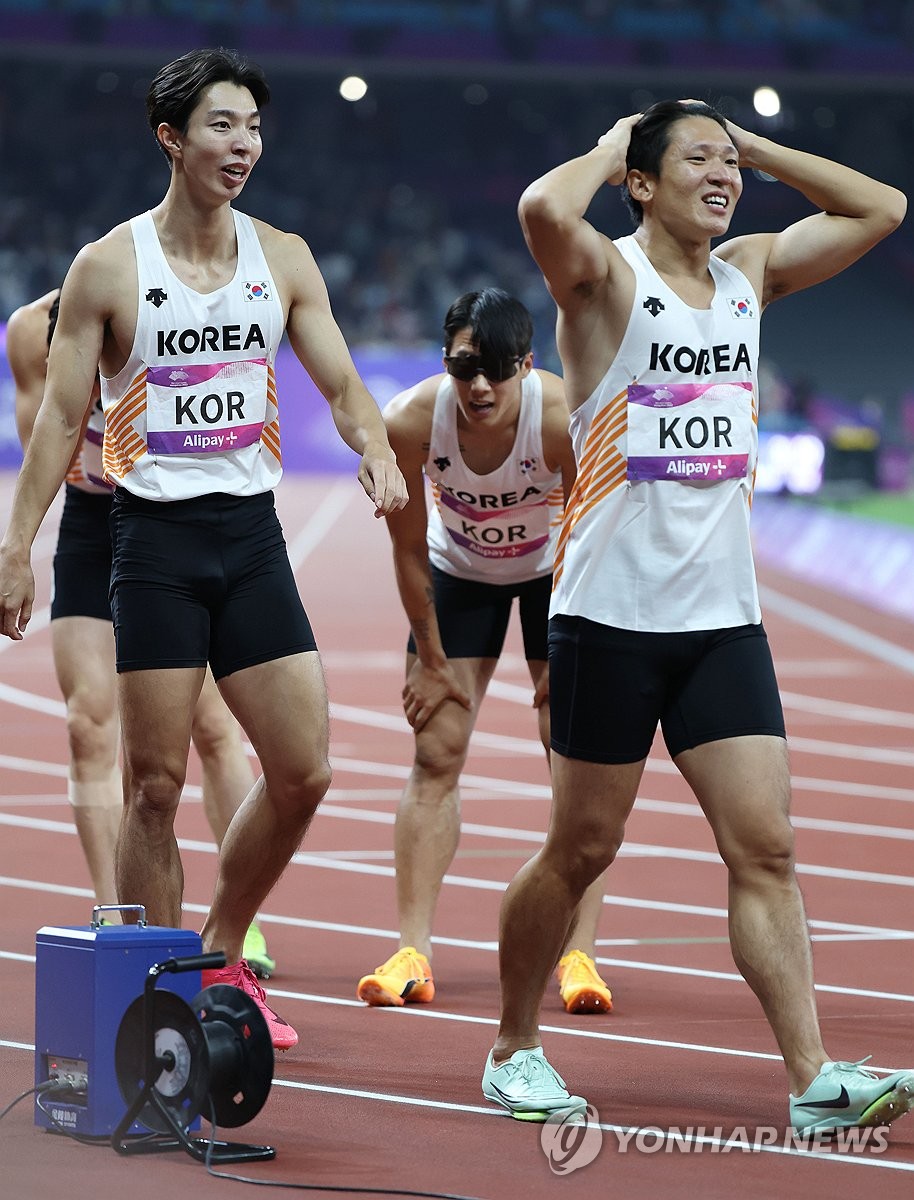 한국 남자 400m 계주, 한국타이기록으로 3위…37년 만에 메달(종합) | 한국경제